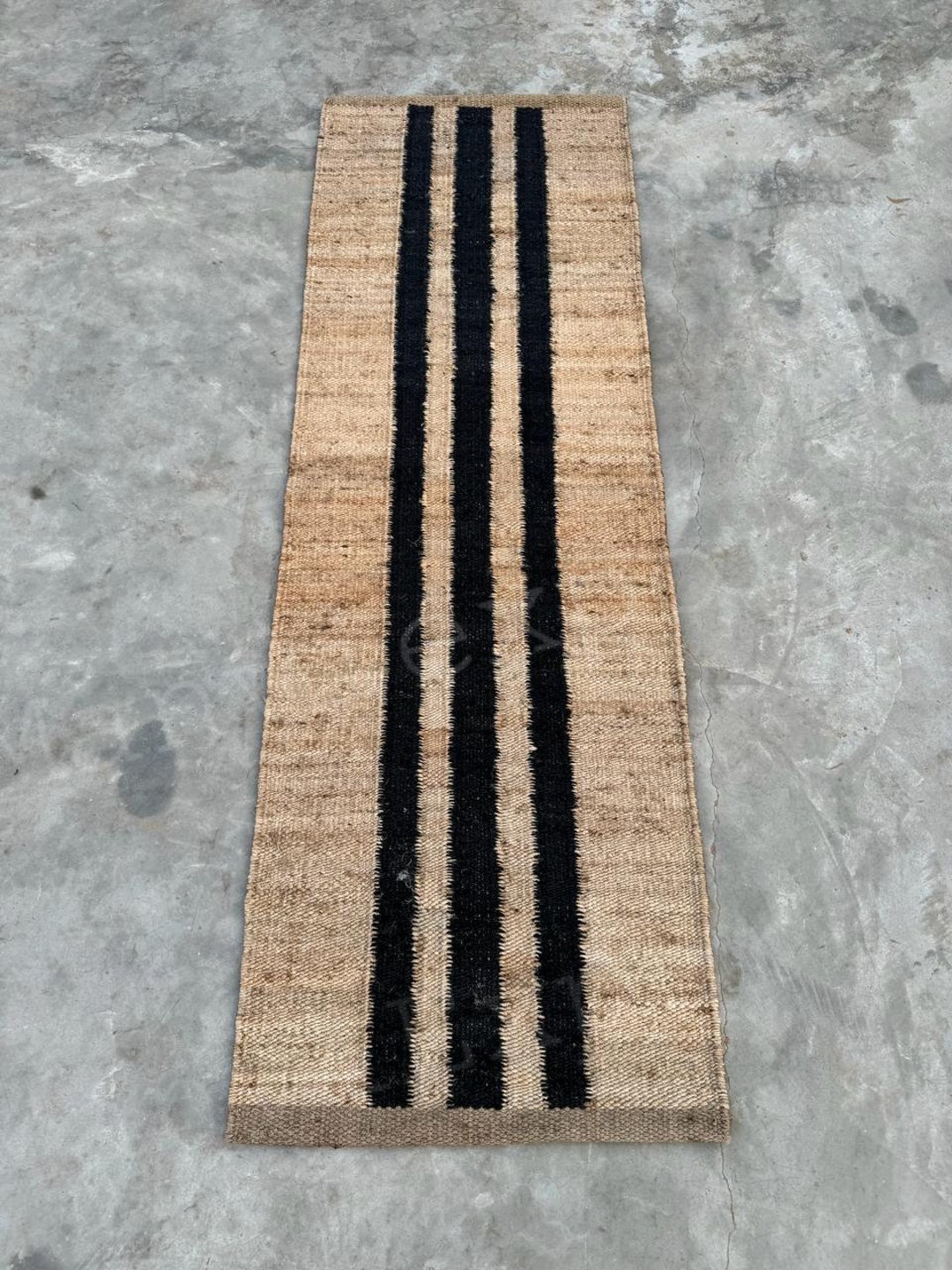 Handmade Hemp Black Line Jute Runner, Custom Stair Carpet Rug Runners ...