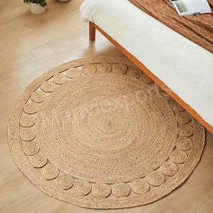 Jute Round Rug Natural Jute Rug Handmade Braided Rug Round Area Rug ...