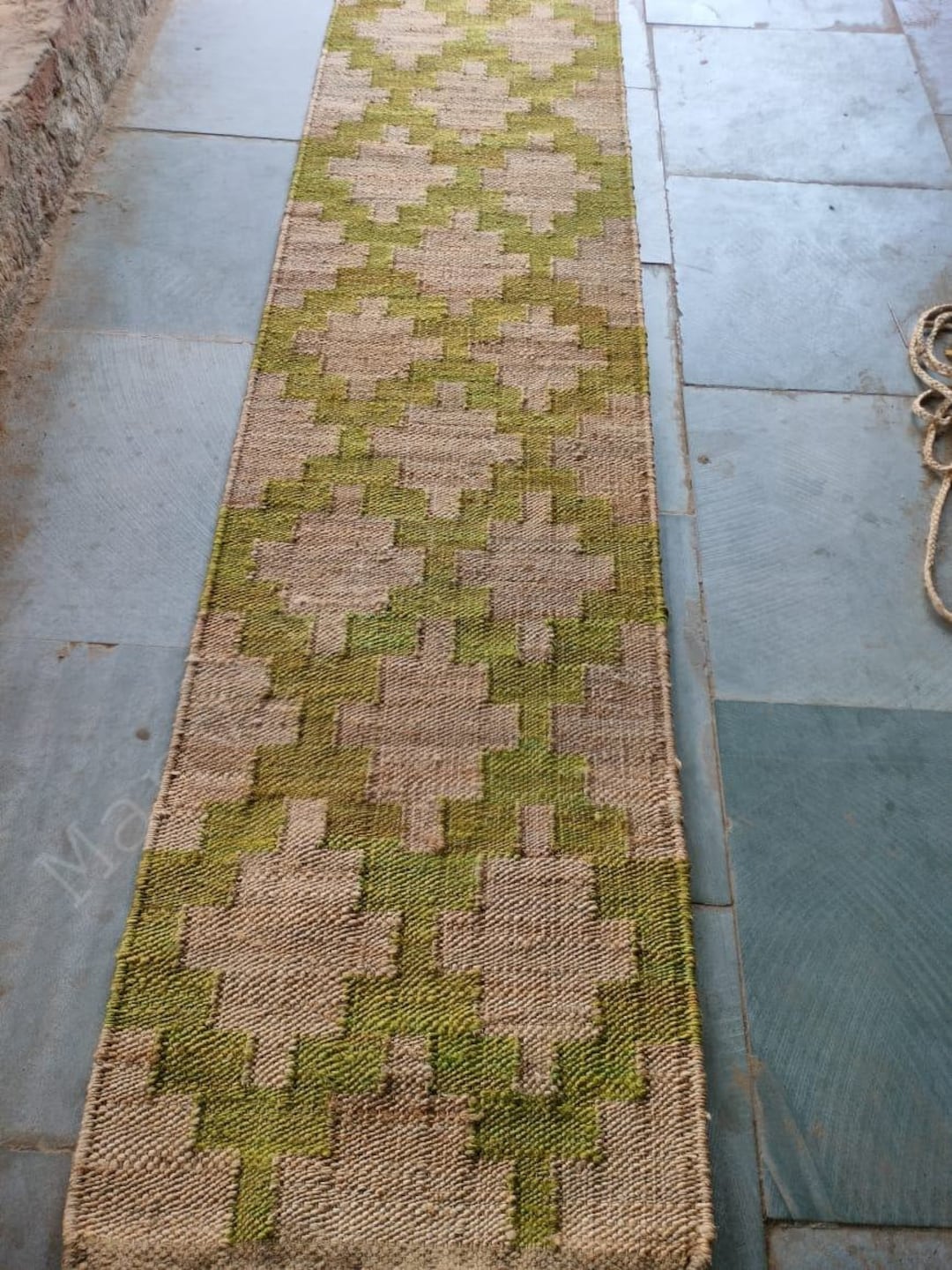 Handmade Green Hemp Jute Runner-jute Runner Rug Hallway-jute Runner Rug ...