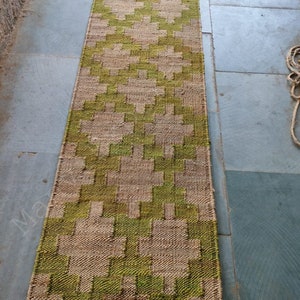 Handmade Green Hemp Jute Runner-jute Runner Rug Hallway-jute Runner Rug ...