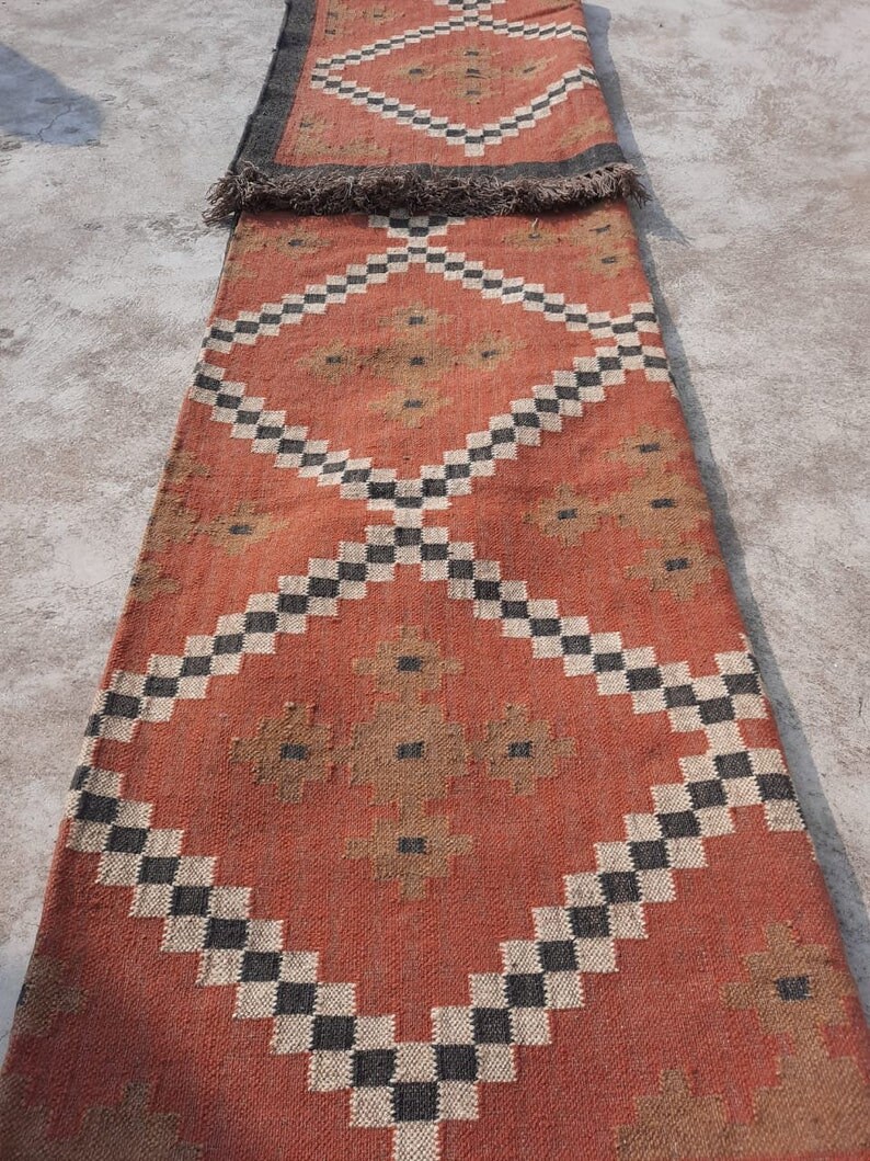 Handwoven White Diamond Shape Jute Kilim Rugs-kilim Rug Dining - Etsy