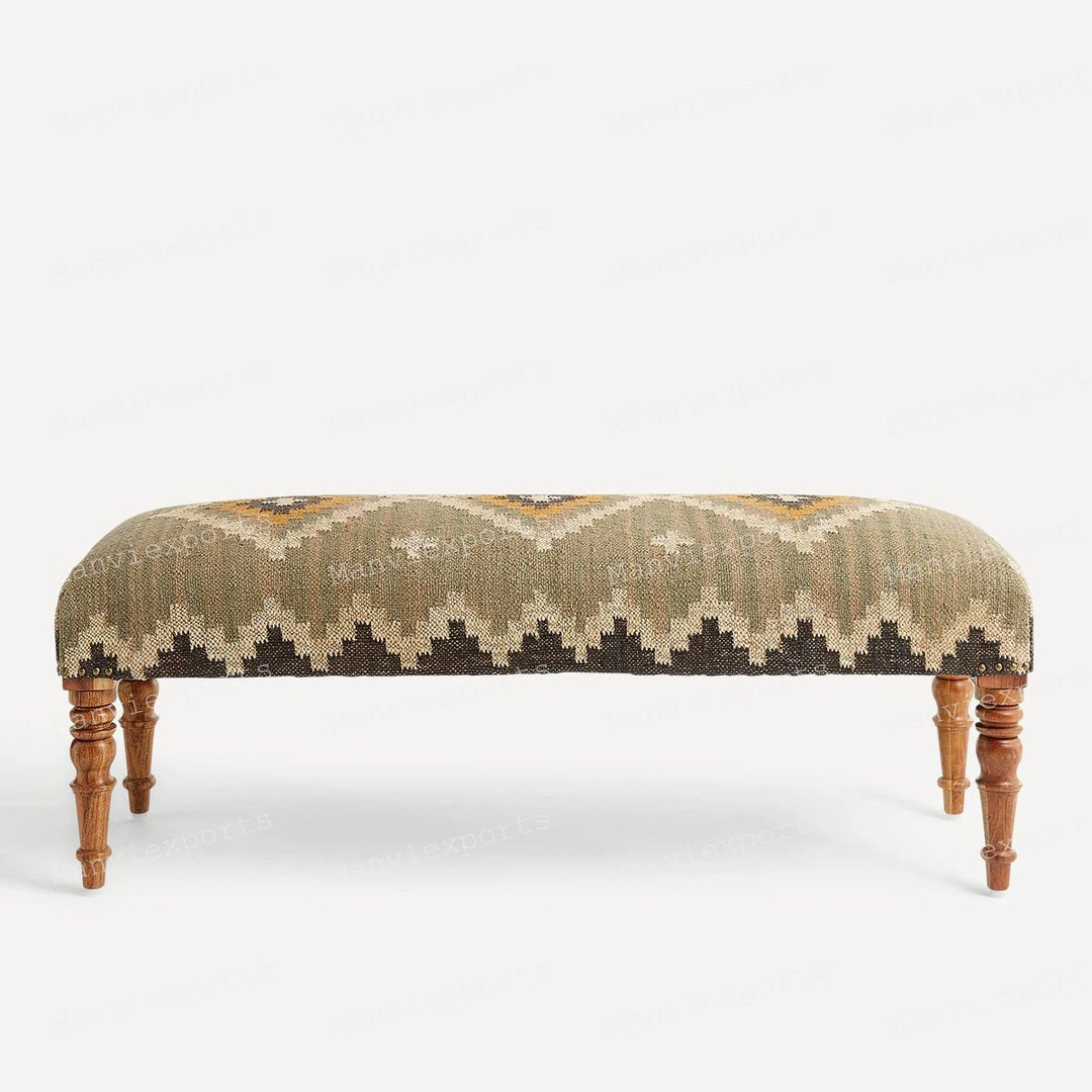 Piano Bench, Boho Bench, Farmhouse Decor Upholstered Wood Work Bench ...