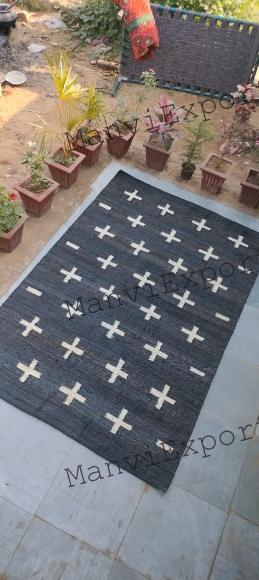Handmade Black and White Plus Jute Rugs-large Area Jute - Etsy