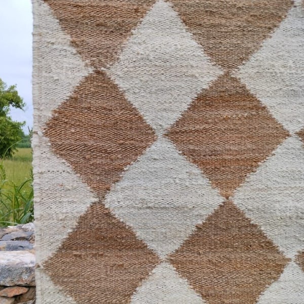 Diamond Jute Area Rug - Etsy