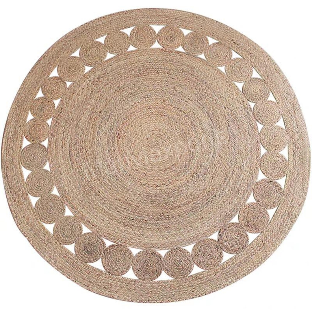 Jute Round Rug Natural Jute Rug Handmade Braided Rug Round Area Rug ...