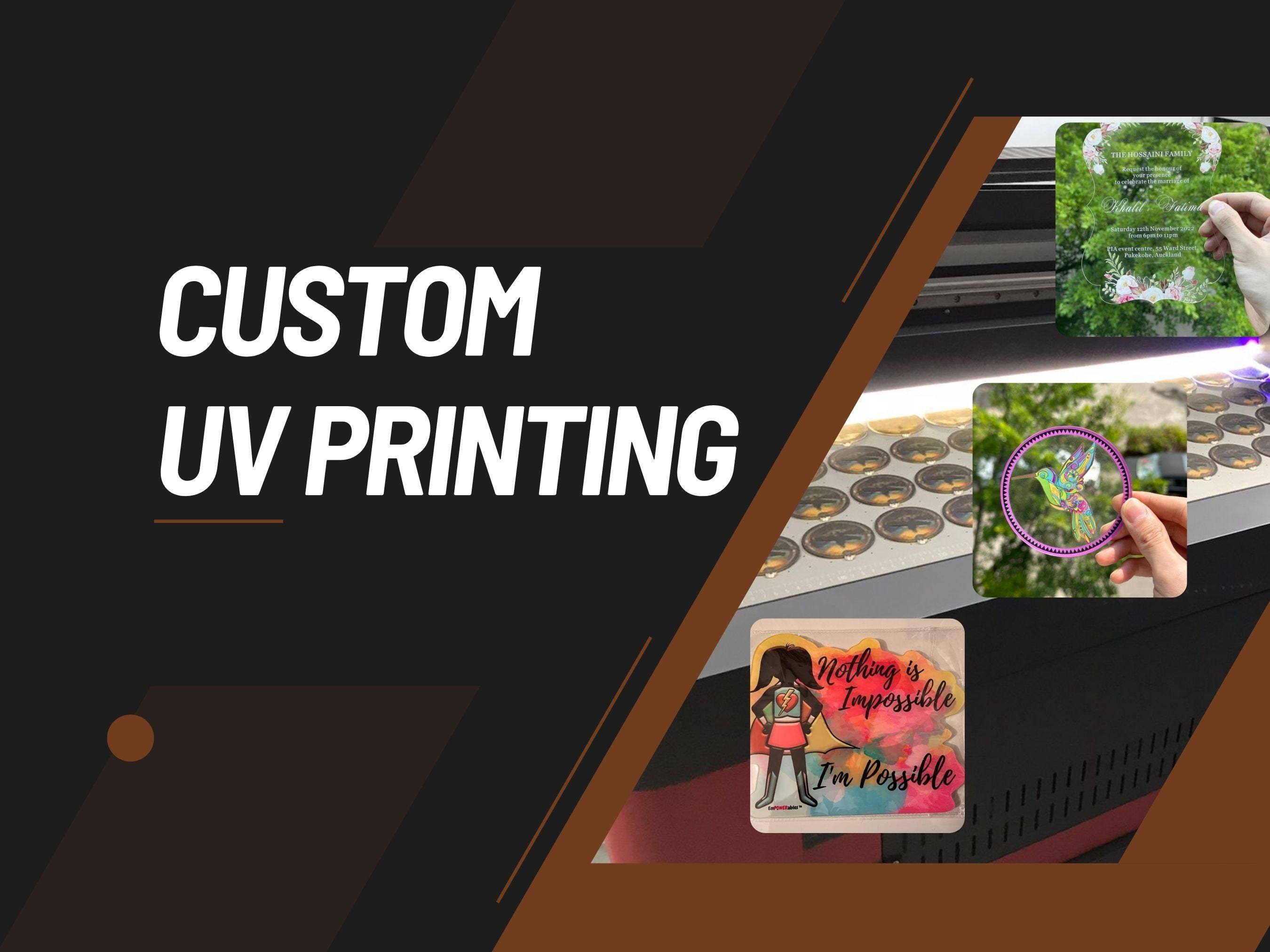 Custom UV Printing and Laser Cutting, Acrylic Ornaments, Wooden Race ...