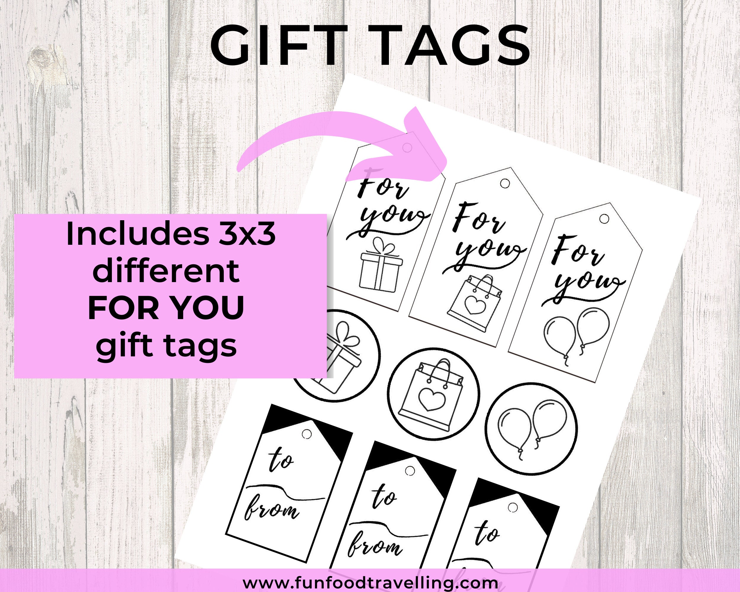 FOR YOU Gift Tags PDF Printable Printable Gift Tags Celebration Tags ...