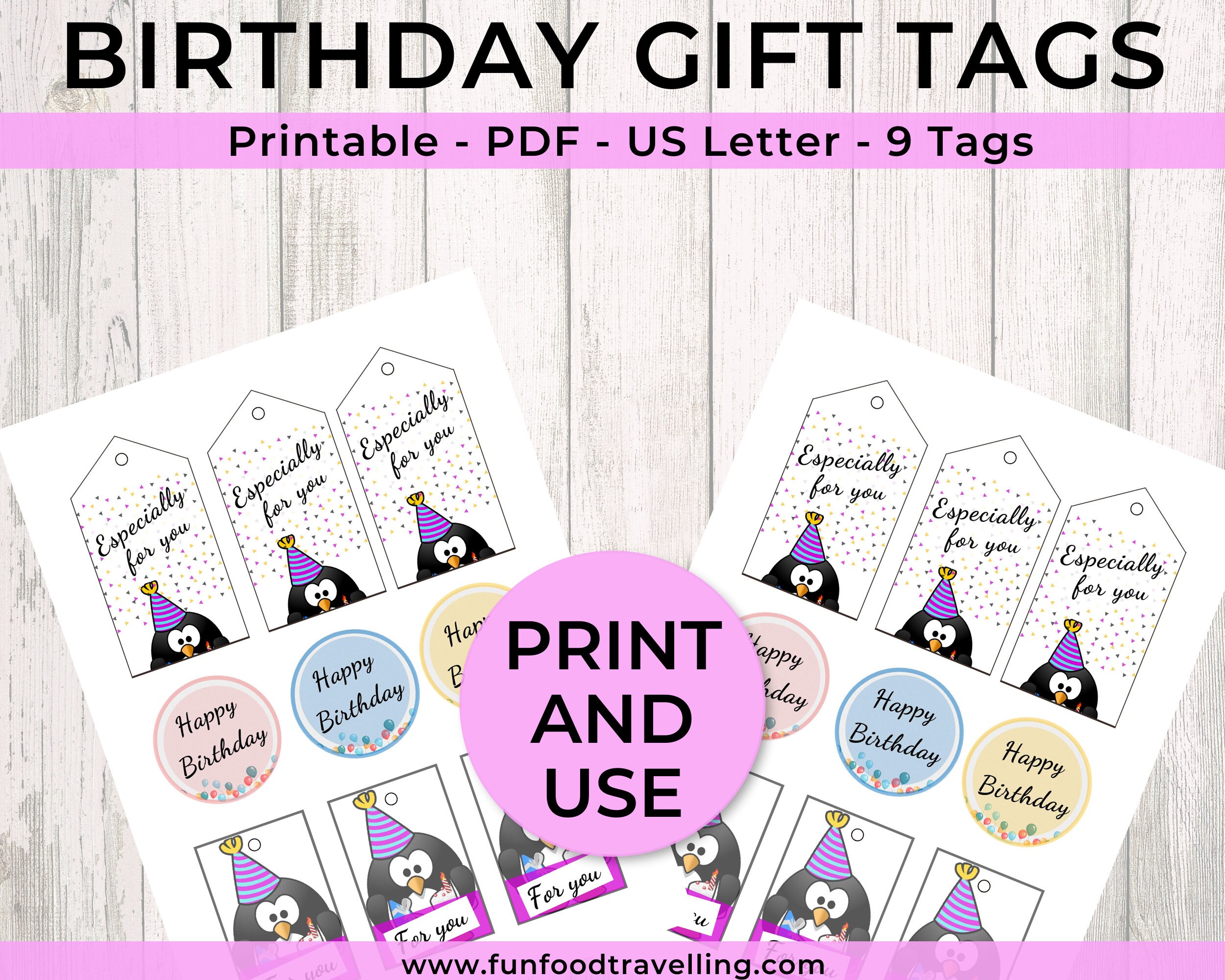 Happy Birthday Tags PDF Printable Printable Birthday Tags - Etsy
