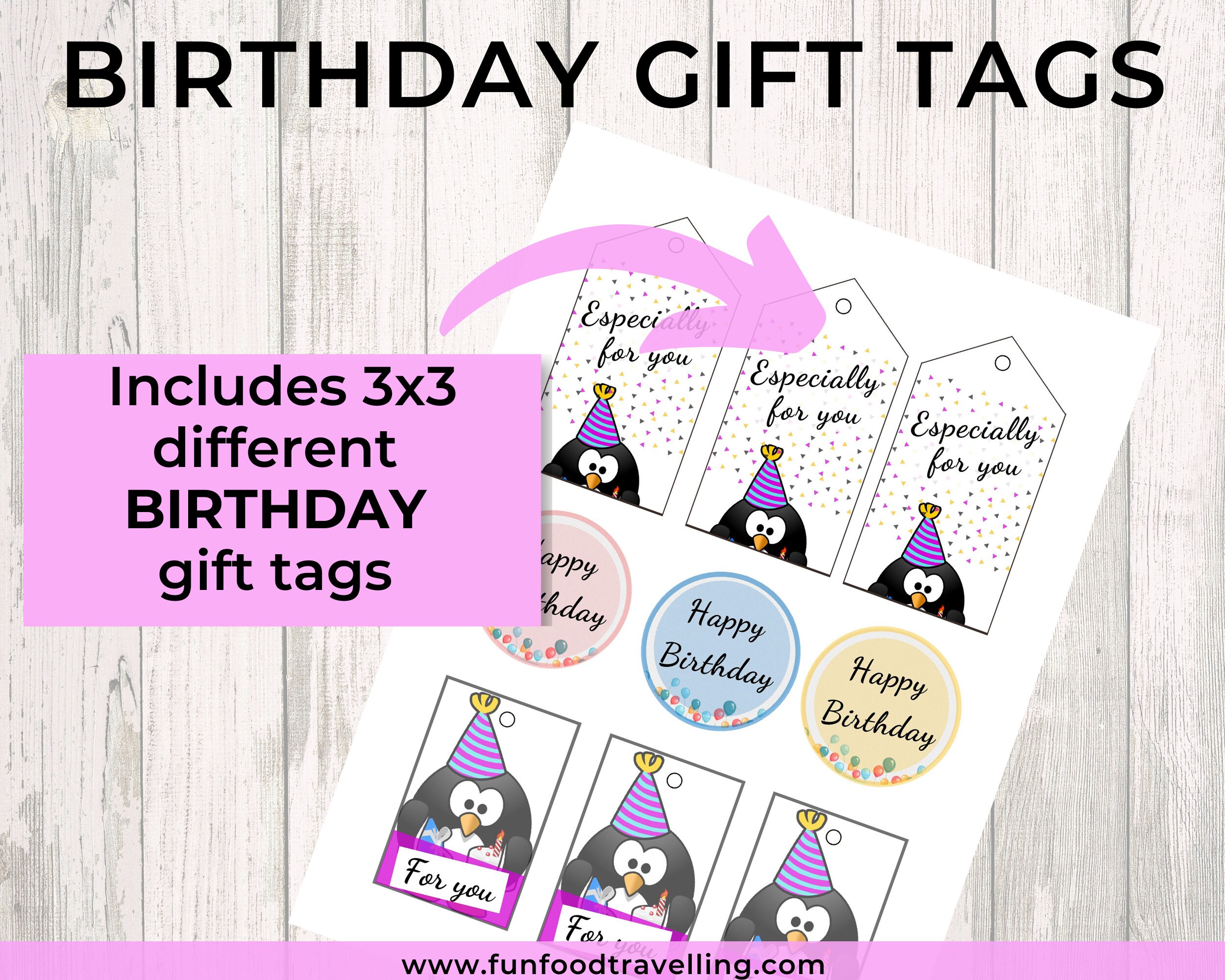Happy Birthday Tags PDF Printable Printable Birthday Tags - Etsy