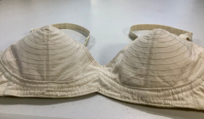 1950s Vintage Style Cotton Bullet Cone Bra - Wireless Padded Lingerie ...