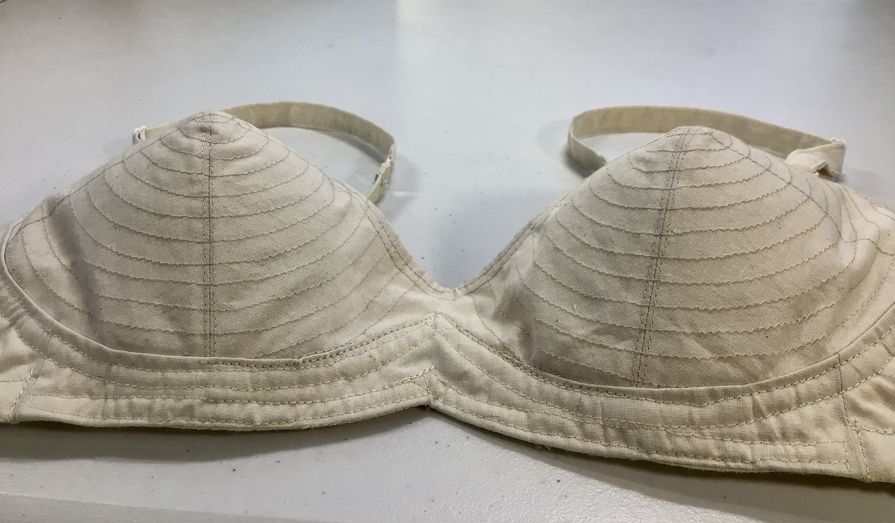 1950s Vintage Style Cotton Bullet Cone Bra - Wireless Padded Lingerie ...