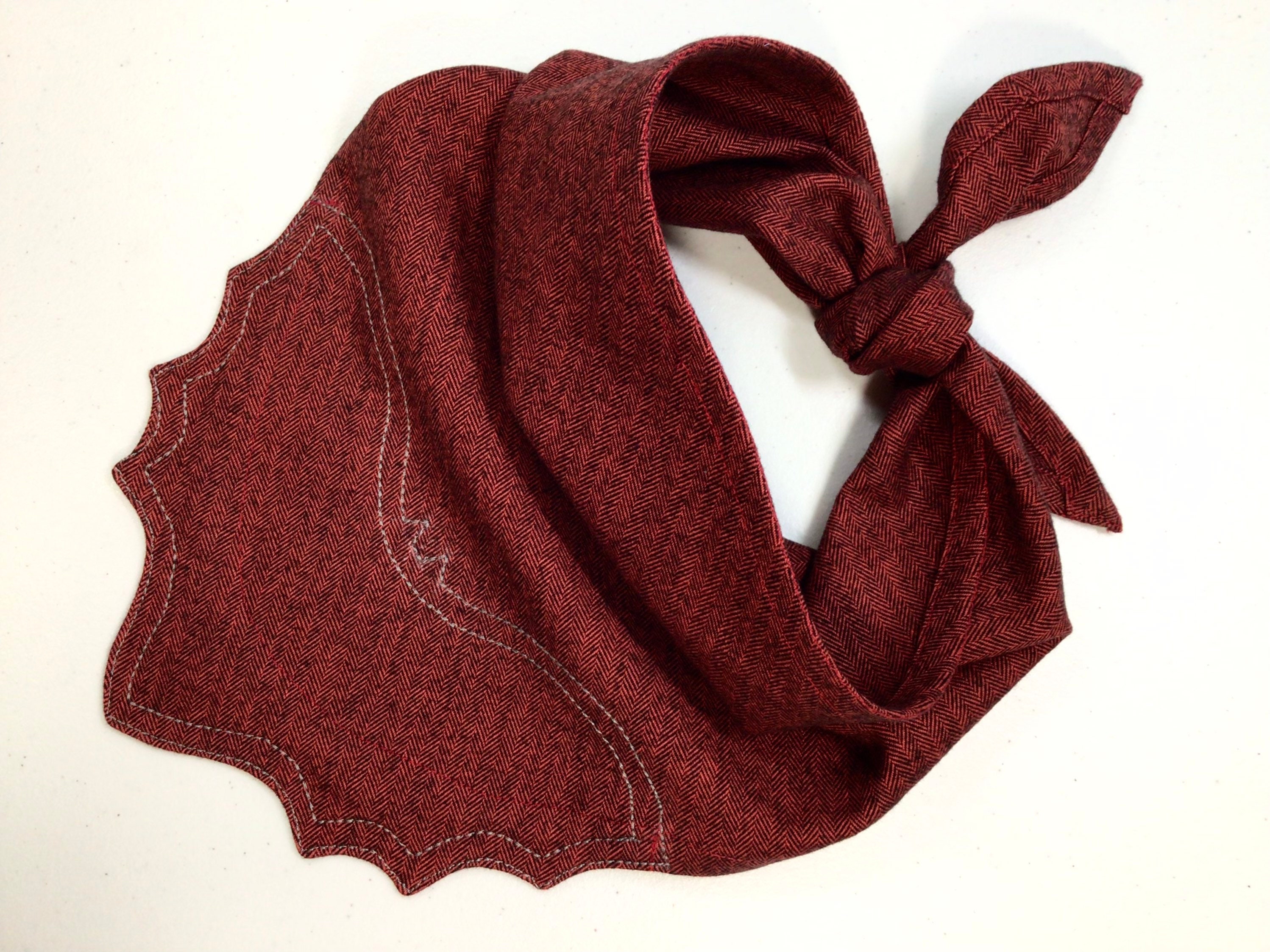 Bat Wing Collar Scarf: Gothic Red Wool Bandana - Etsy