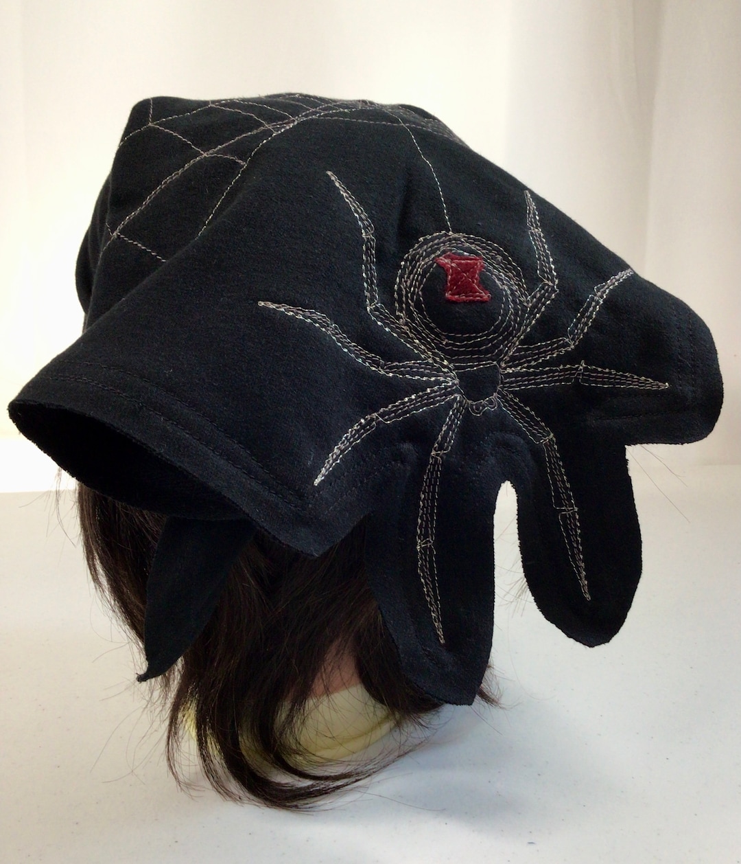 Gothic Spider Web Bandana: Black Stretch Cotton Hair Scarf - Etsy
