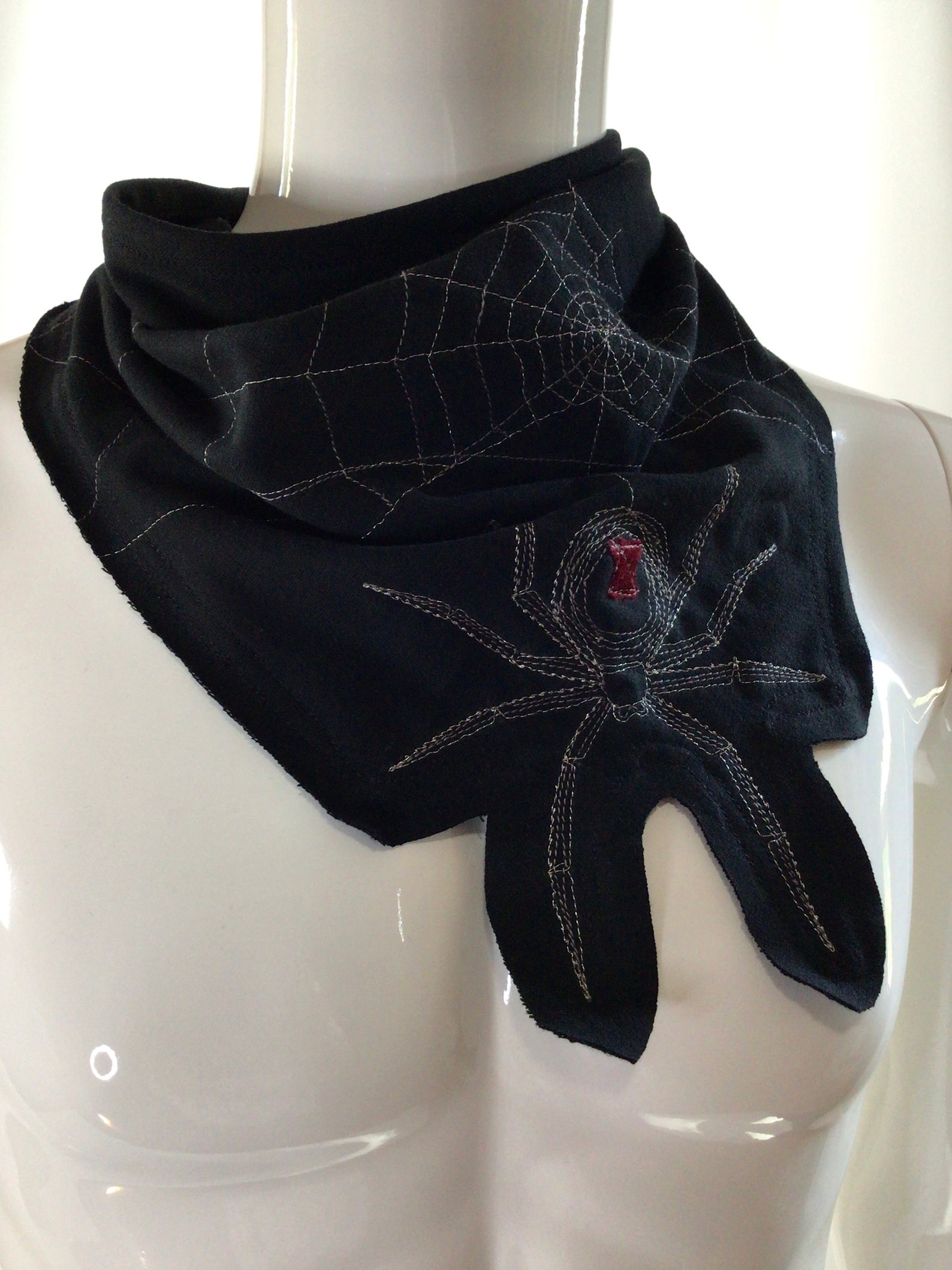 Gothic Spider Web Bandana: Black Stretch Cotton Hair Scarf - Etsy