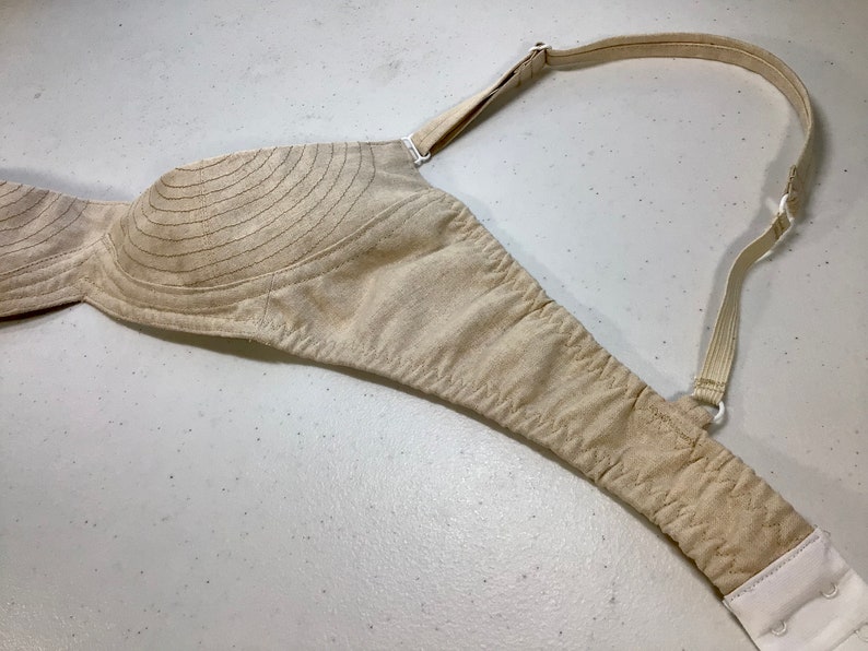 50s 1950s Pin up Retro Linen Cupless Cupfree Wirefree Wireless Lifting ...