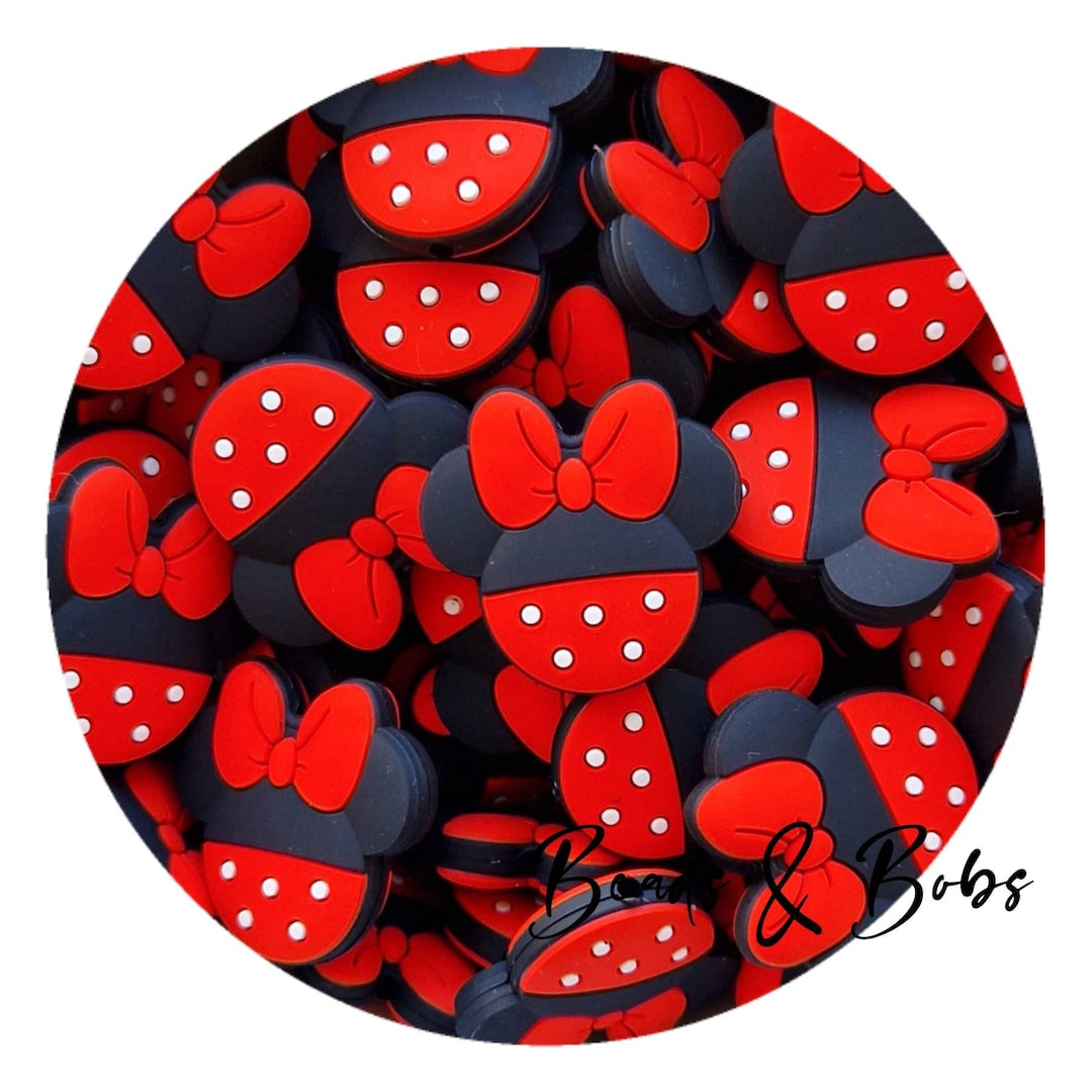BULK 2-10 Pieces Silicone Minnie Beads for Jewellery and Craft Projects ...