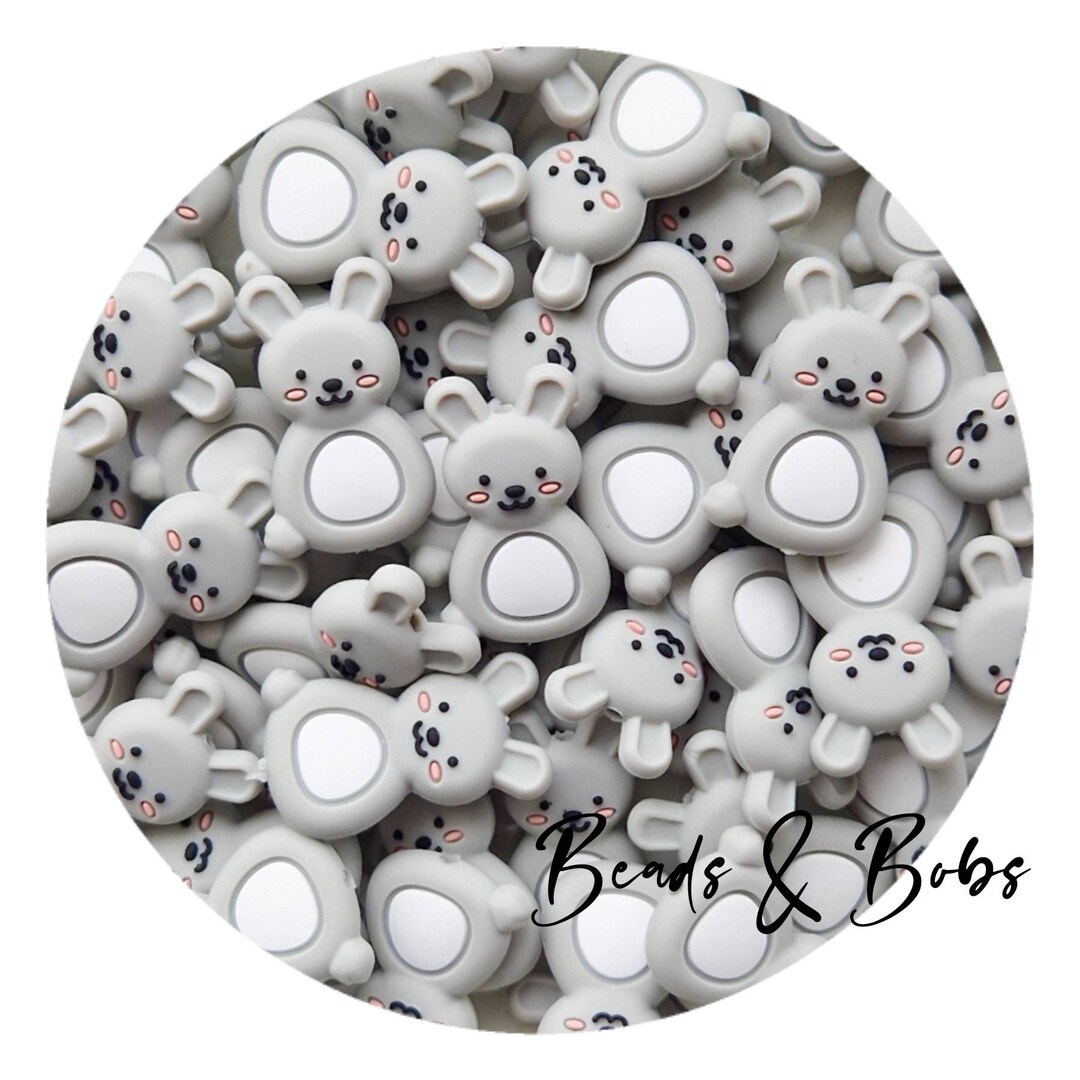 BULK 2-10 Pieces Silicone Rabbit Beads for Jewellery and Craft Projects ...