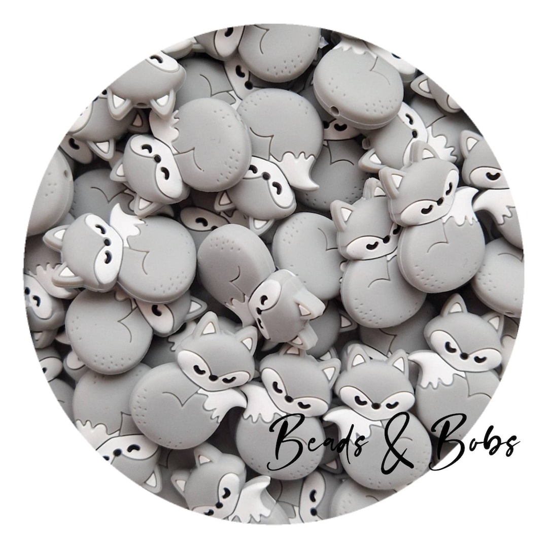 BULK 2-10 Pieces Silicone Fox Beads for Jewellery and Craft Projects ...