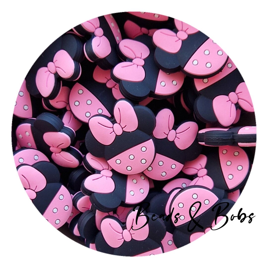 BULK 2-10 Pieces Silicone Minnie Beads for Jewellery and Craft Projects ...