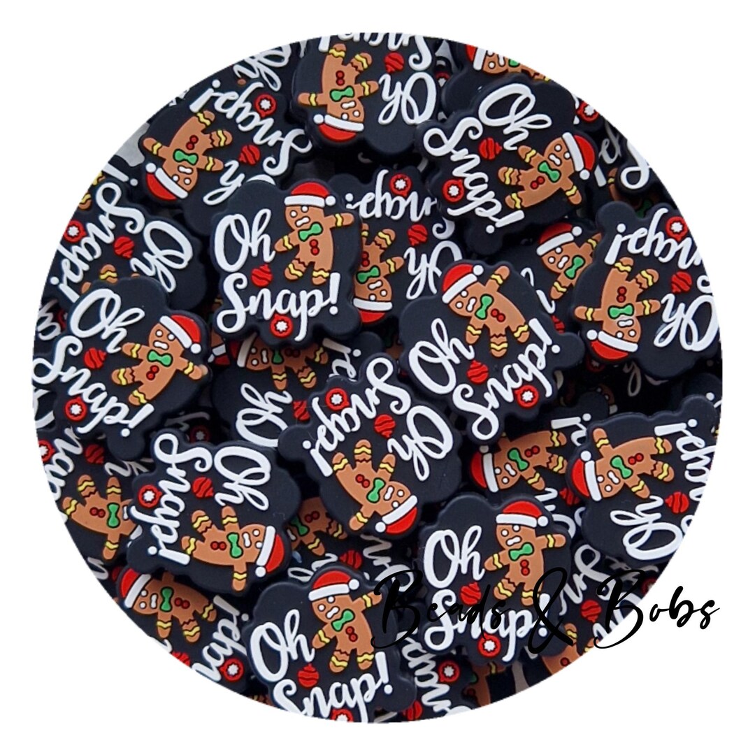 BULK 2-10 Pieces Silicone Christmas Oh Snap Beads for Jewellery and ...