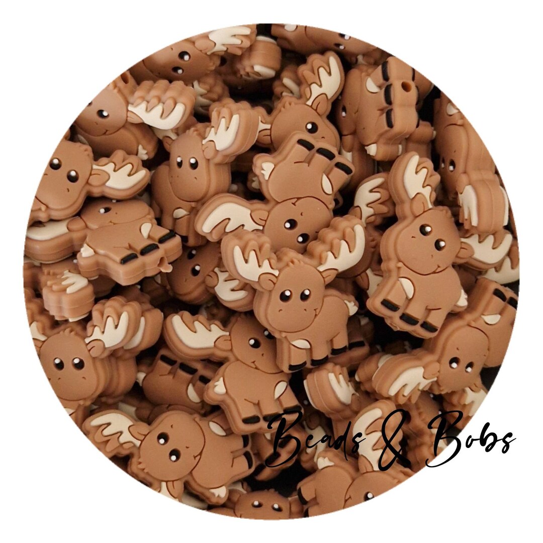 BULK 2-10 Pieces Silicone Moose Beads for Jewellery and Craft Projects ...