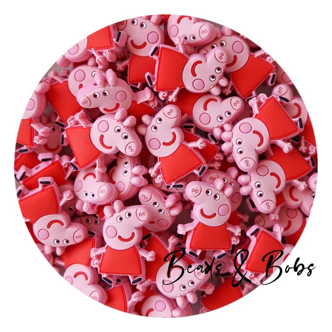BULK 2-10 Pieces Silicone Red Dress Pig Beads for Jewellery and Craft ...