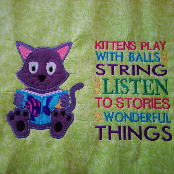 Reading Embroidery Design - Etsy