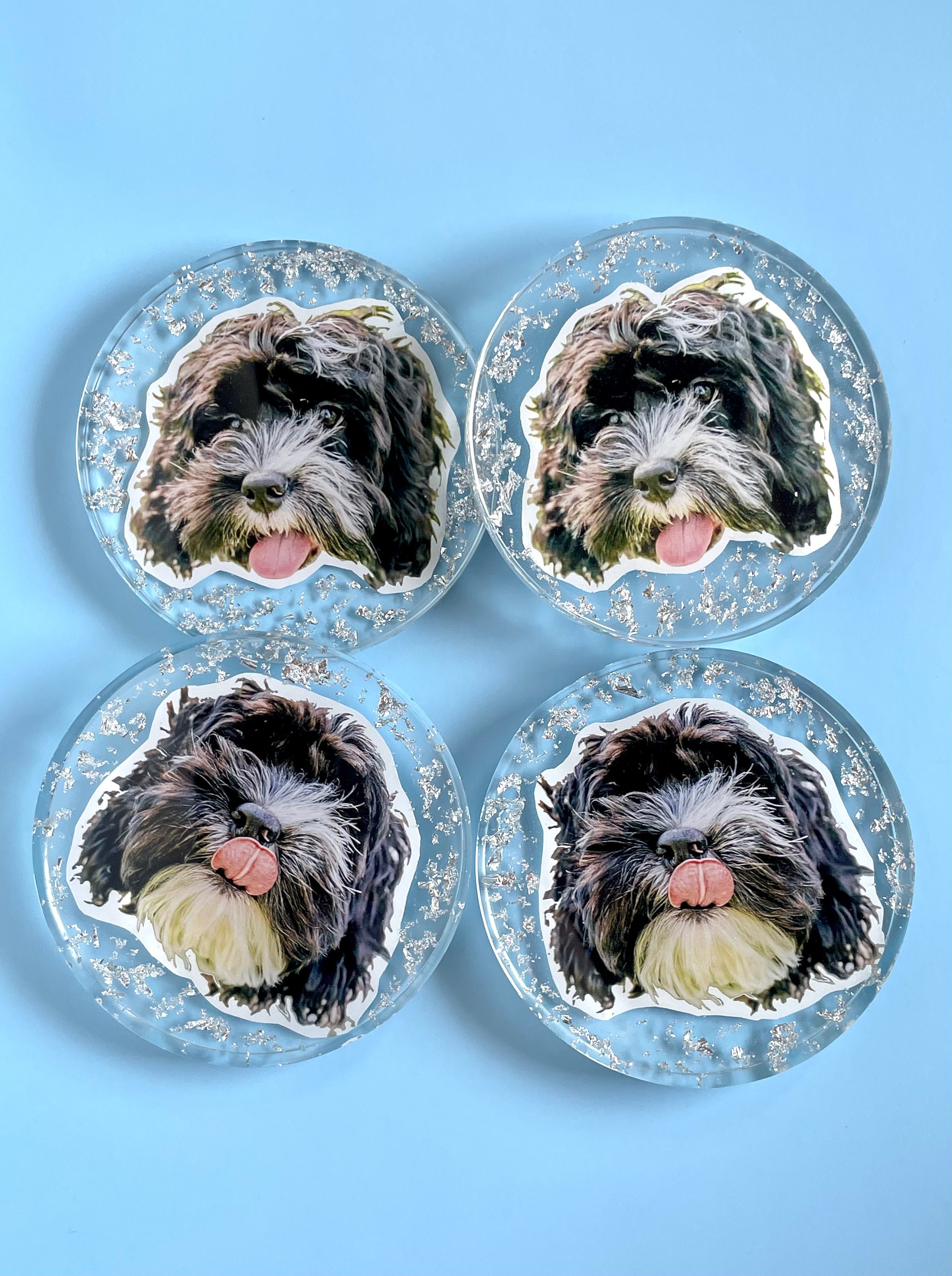 Custom Pet Coasters Dog Coasters Set of Two Dog Mom | Etsy