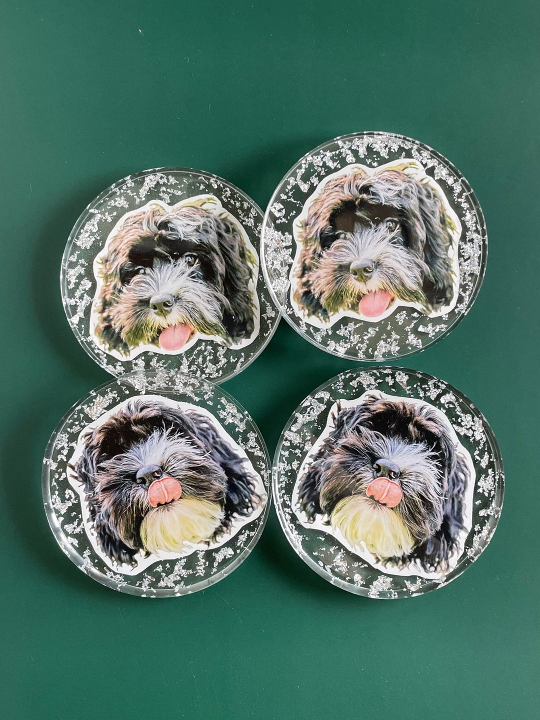 Custom Pet Coasters Dog Coasters Set of Two Hostess Gifts Dog Lover ...