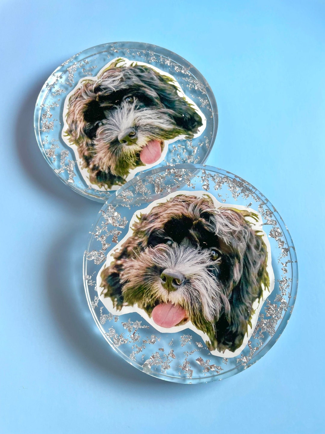 Custom Pet Coasters Resin Dog Picture Coasters Dog Coaster Puppy ...