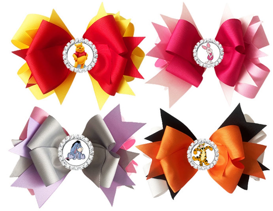 Winnie the Pooh Hair Bows, Tigger Hair Bow, Eeyore Bows, Piglet Hair ...