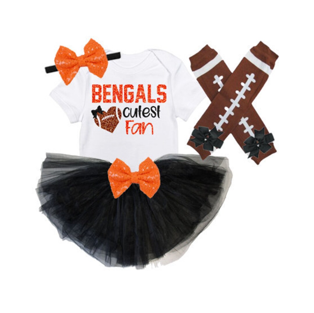 Bengals Girl Game Day Outfit, Orange and Black Football Baby Outfit ...