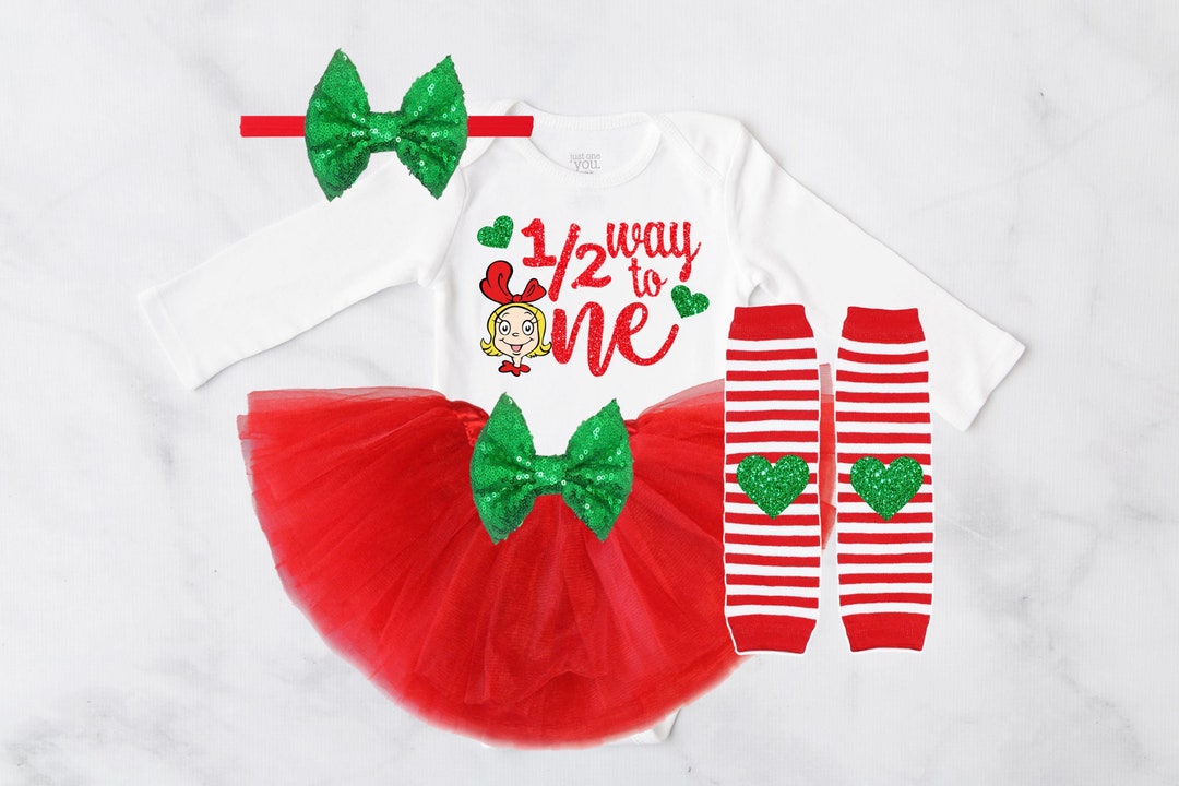 Cindy Lou Half Birthday, Girls Grinch Christmas Outfit, Grinch Half ...