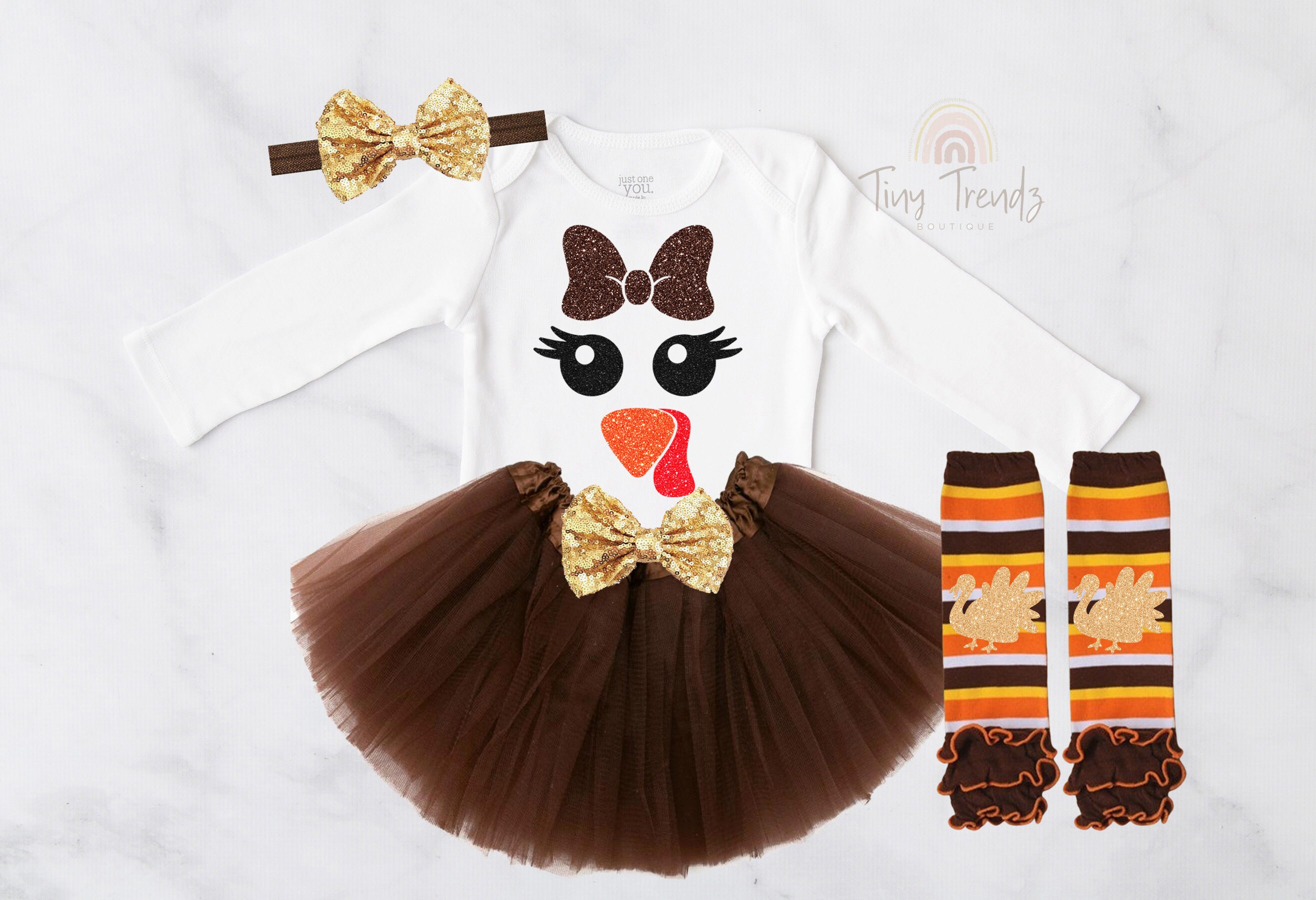Turkey Baby Girls Outfit Baby Girls First Thanksgiving Girls | Etsy