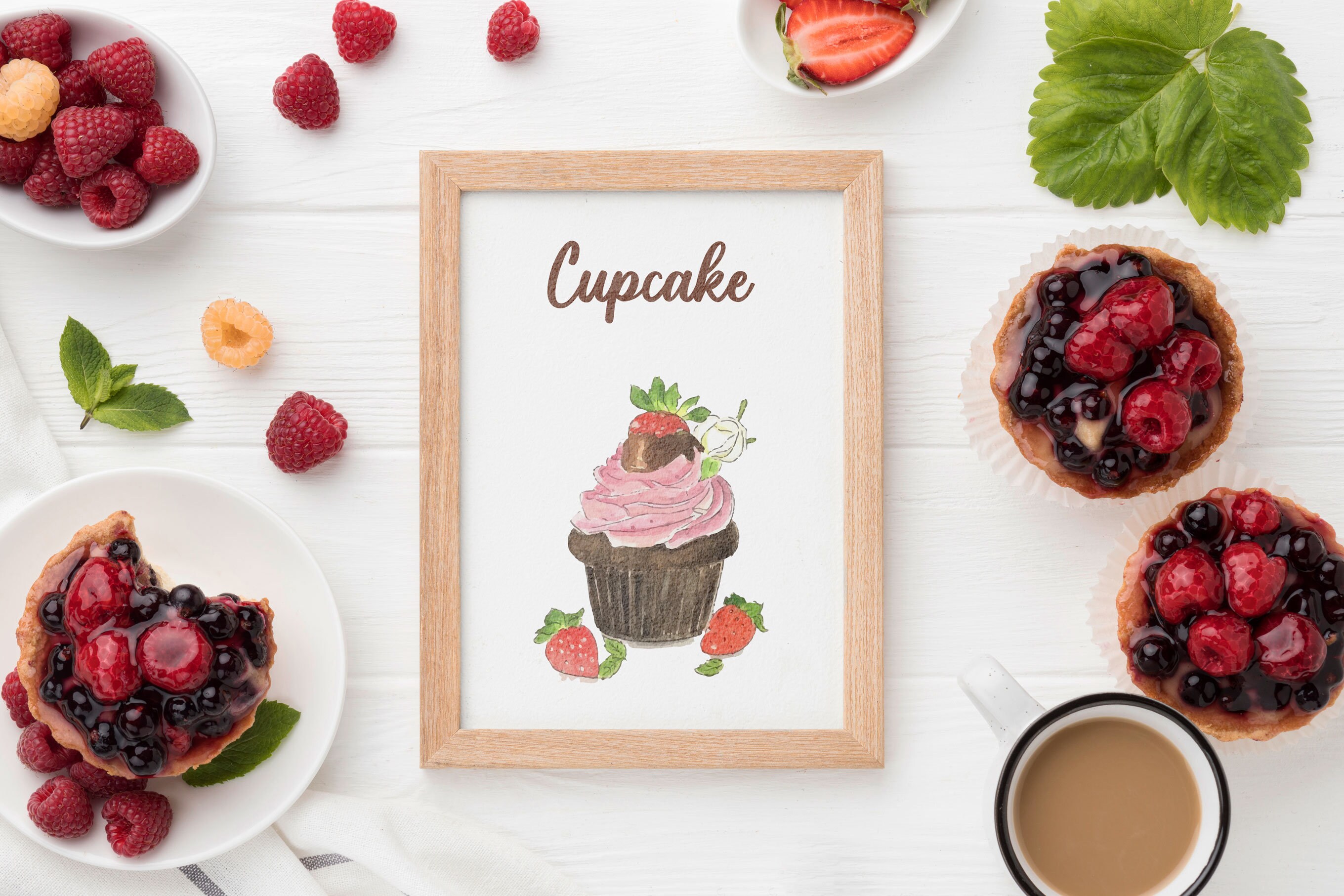 Hand Drawing Food Desserts Watercolor Illustration Collection - Etsy