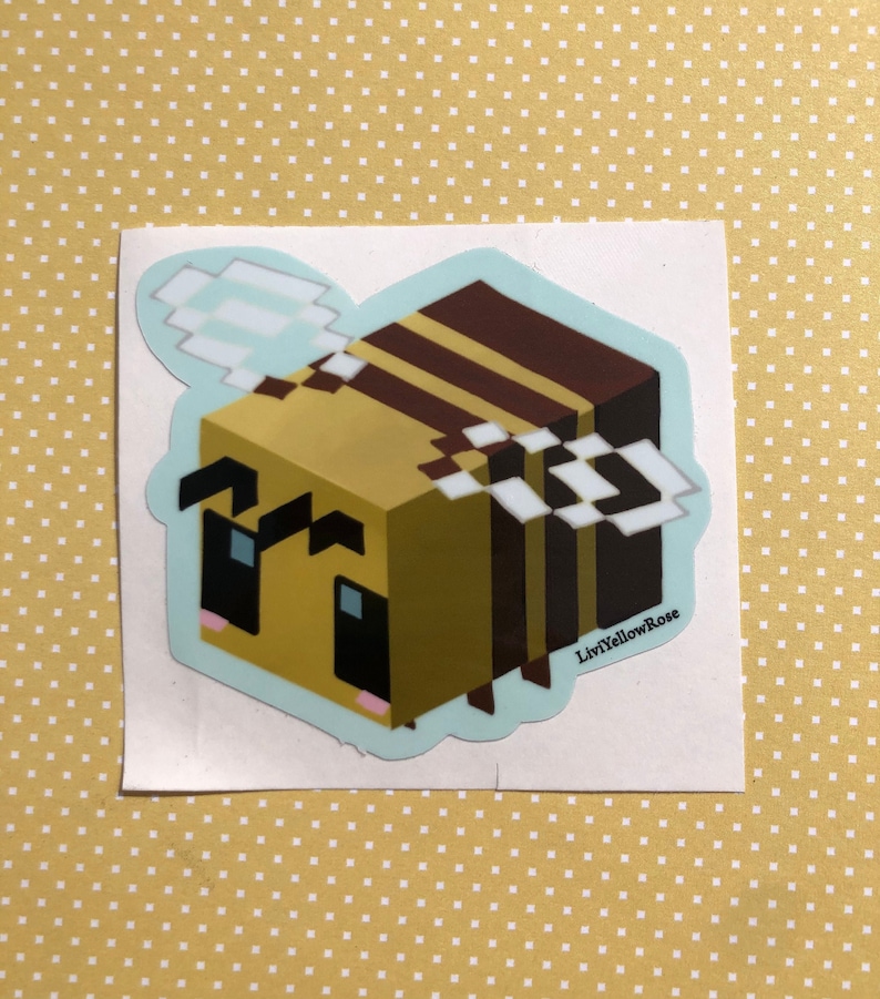 Minecraft Bee Glossy Weatherproof Sticker/decal - Etsy