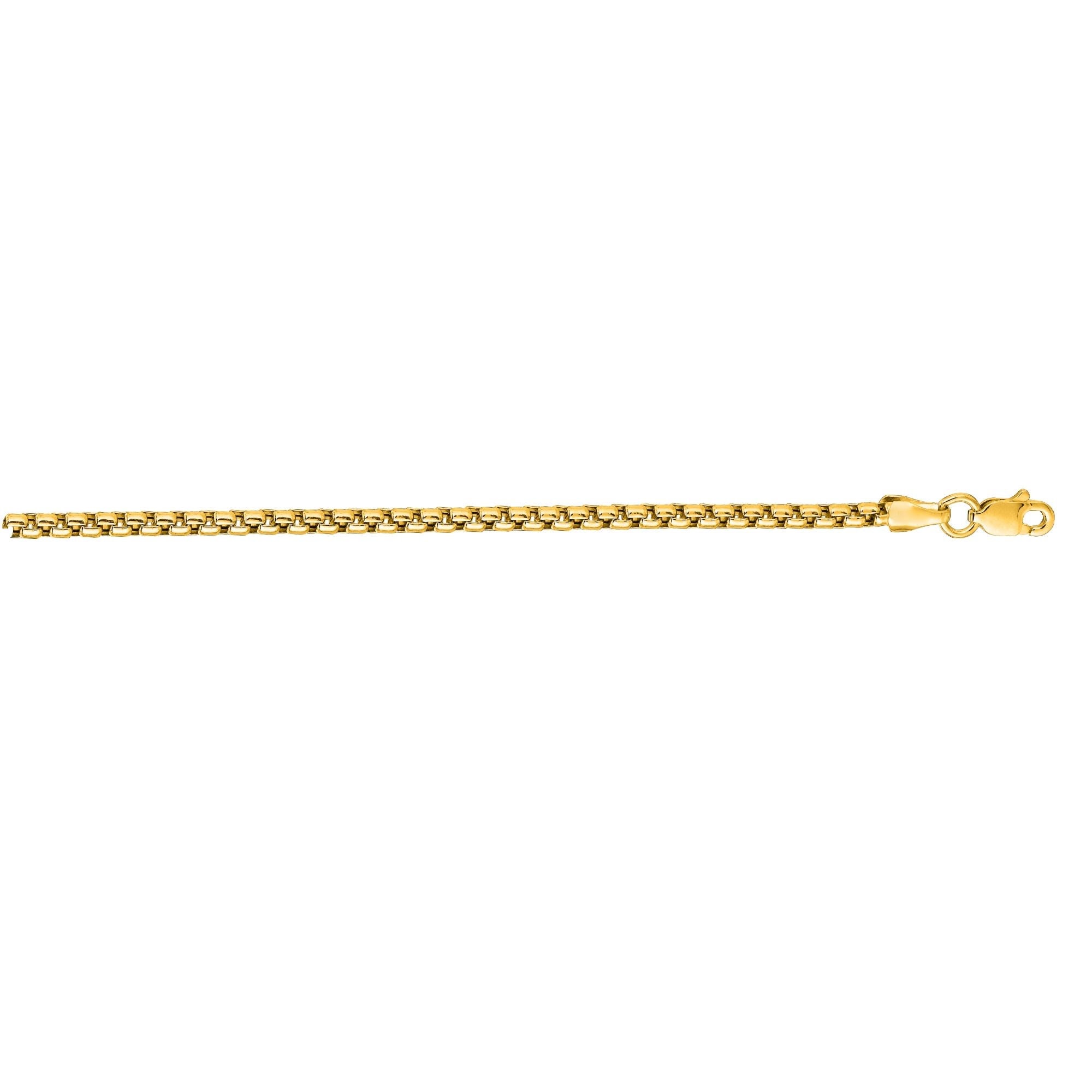 14k Yellow Gold Solid Round Box Chain - Etsy
