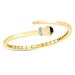 14K Polished Yellow Gold & .05ct Diamond Hardware Bangle With Hinged ...