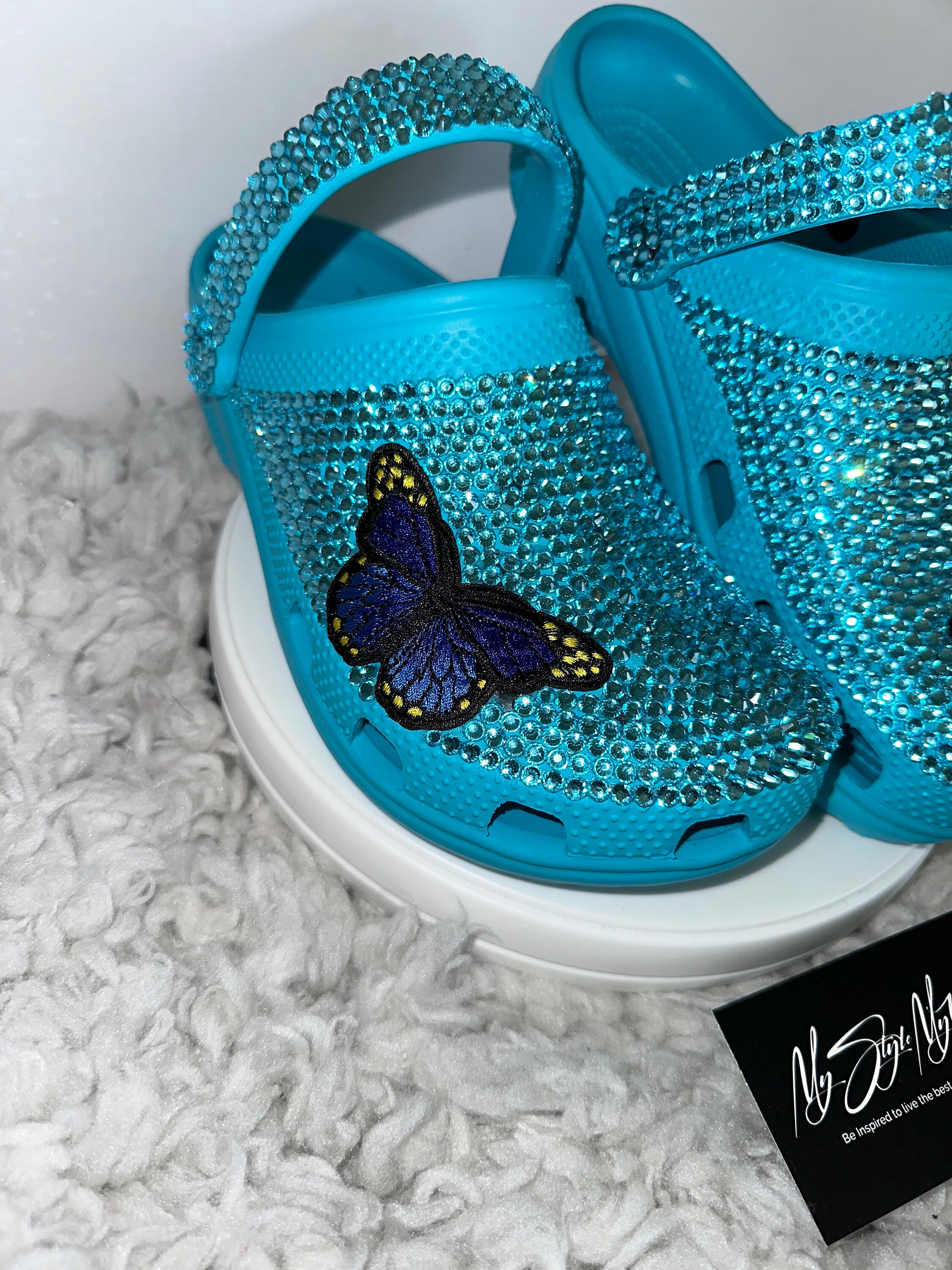 Bling Crocs W/ Butterfly Patches Custom Crocs customcrocs - Etsy
