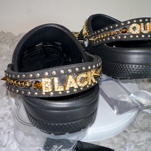My Handmade Personalized Black Rhinestone Custom Clogs for My Style ...