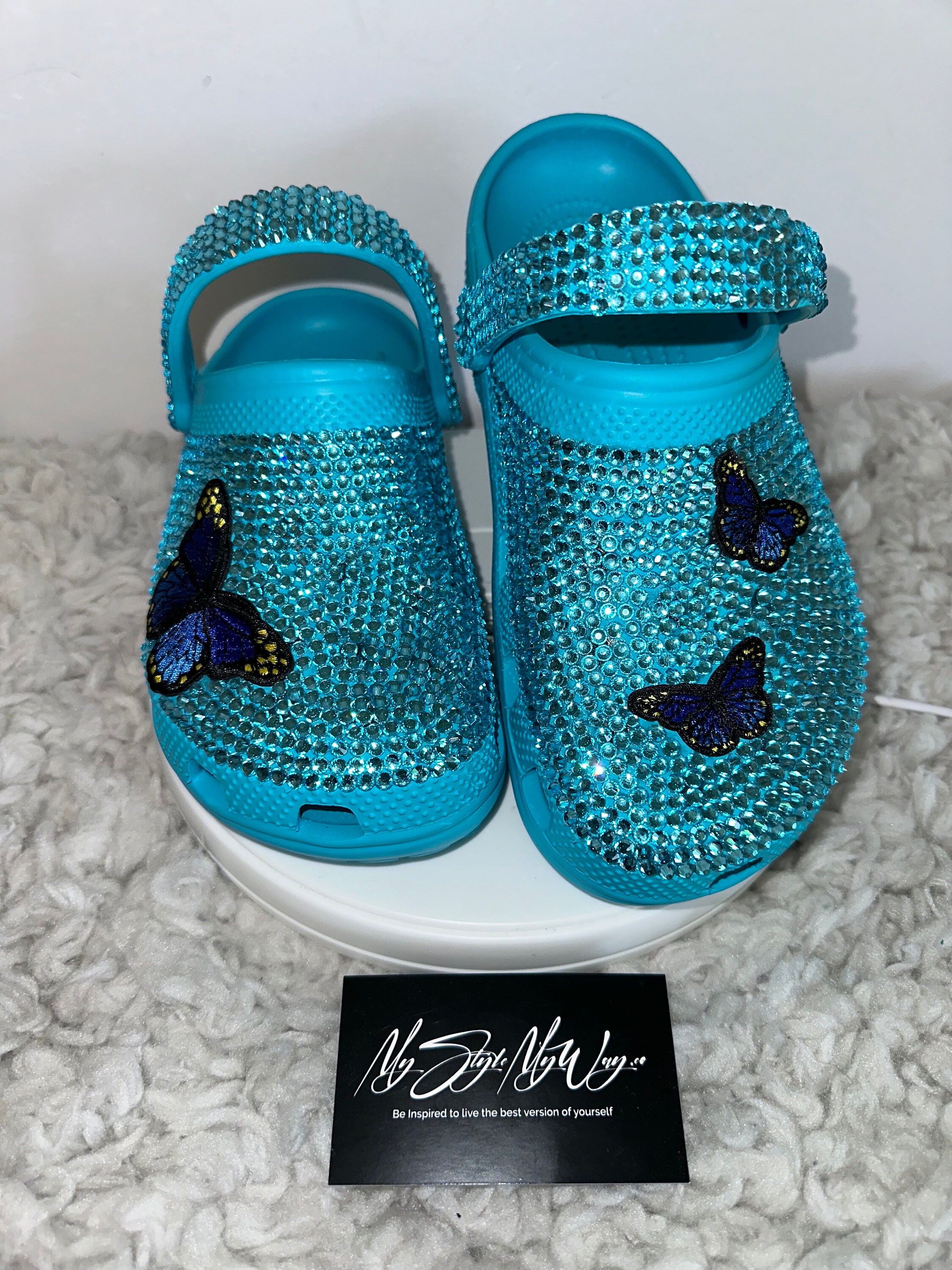 Bling Crocs W/ Butterfly Patches Custom Crocs customcrocs - Etsy