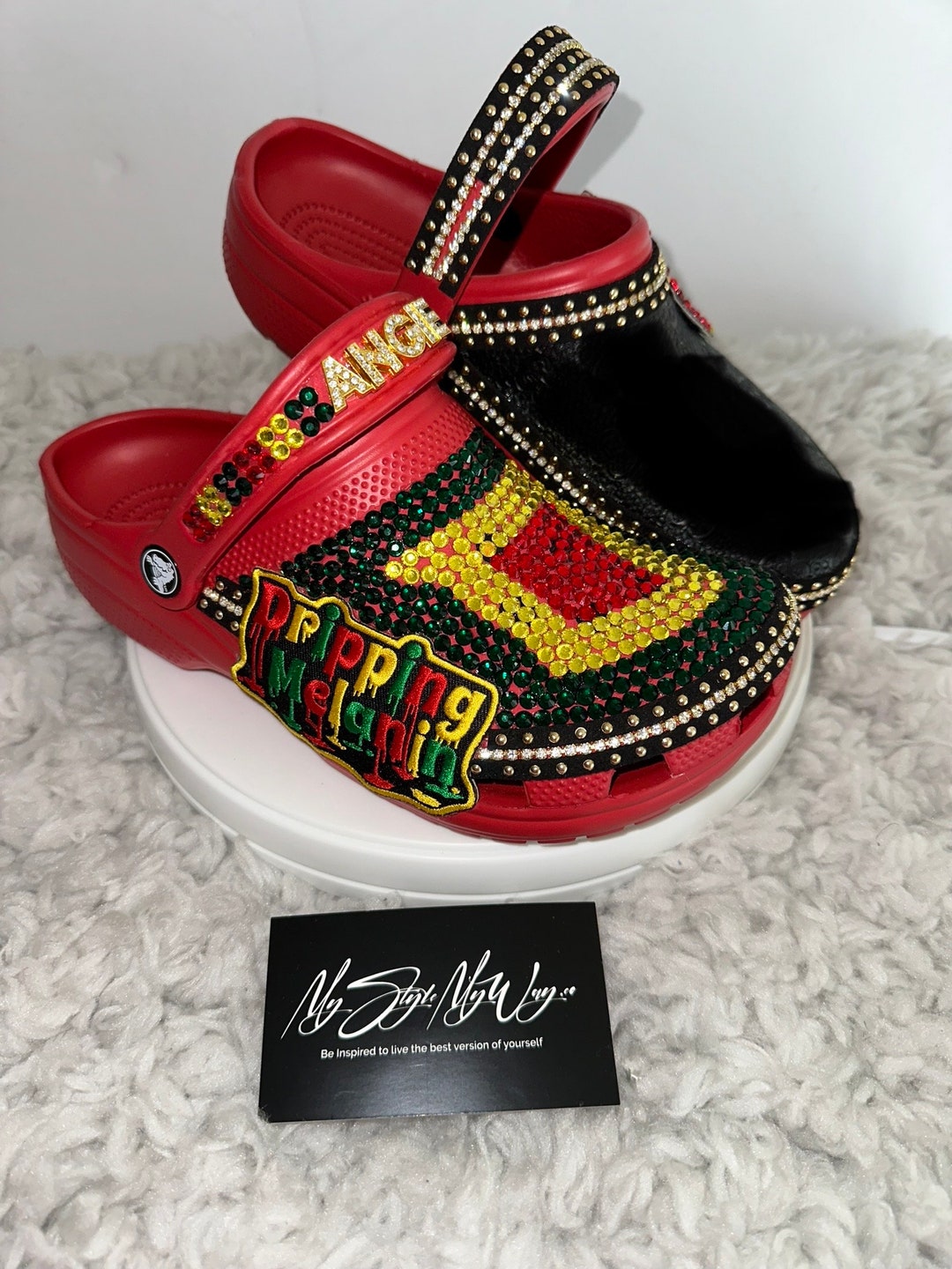 Bling Crocs |custom Crocs W/rhinestones | Birthday Gifts | Patches ...