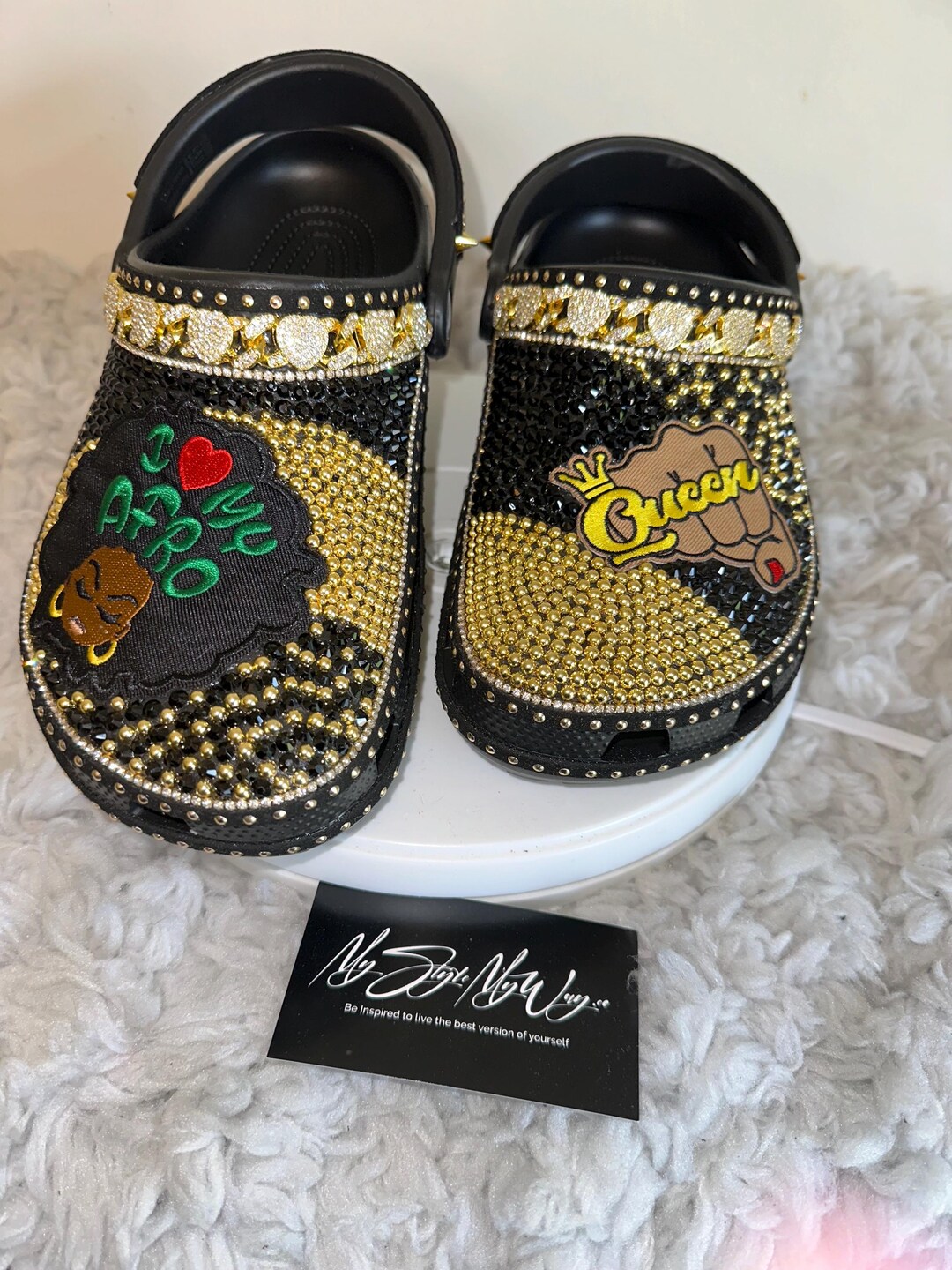 My Handmade Personalized Black Rhinestone Custom Clogs for My Style ...