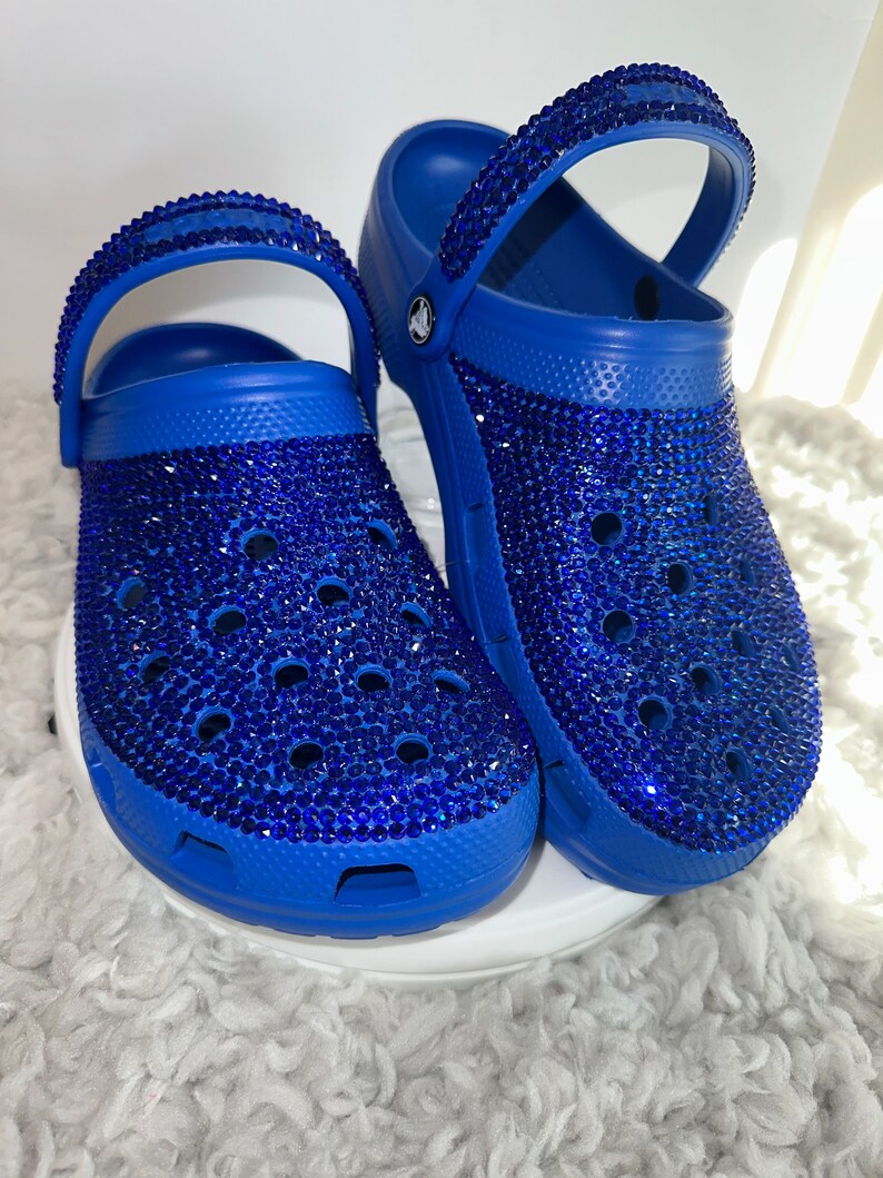 My Handmade Blue Rhinestone Custom Clogs for My Style | Birthday Gifts ...