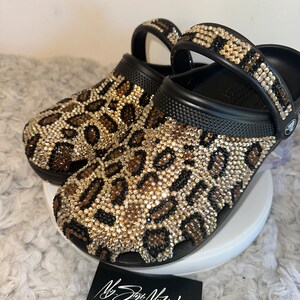 My Handmade Cheetah Rhinestone Custom Clogs for My Style | Birthday ...