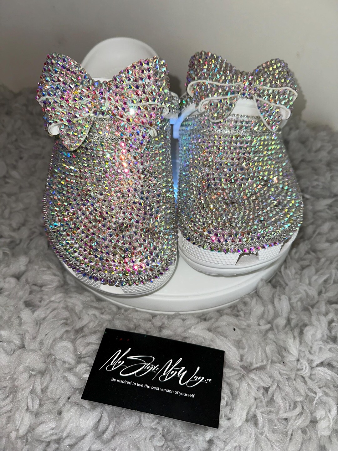 My Handmade Crystal Rhinestone Bow Custom Clogs for My Style | Birthday ...