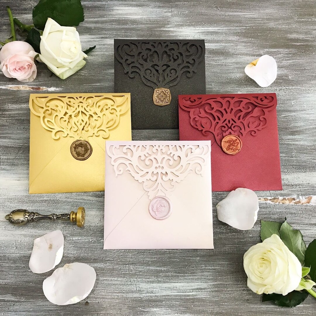Luxury Cut Envelope Whith Seal Waxelegant Envelope - Etsy