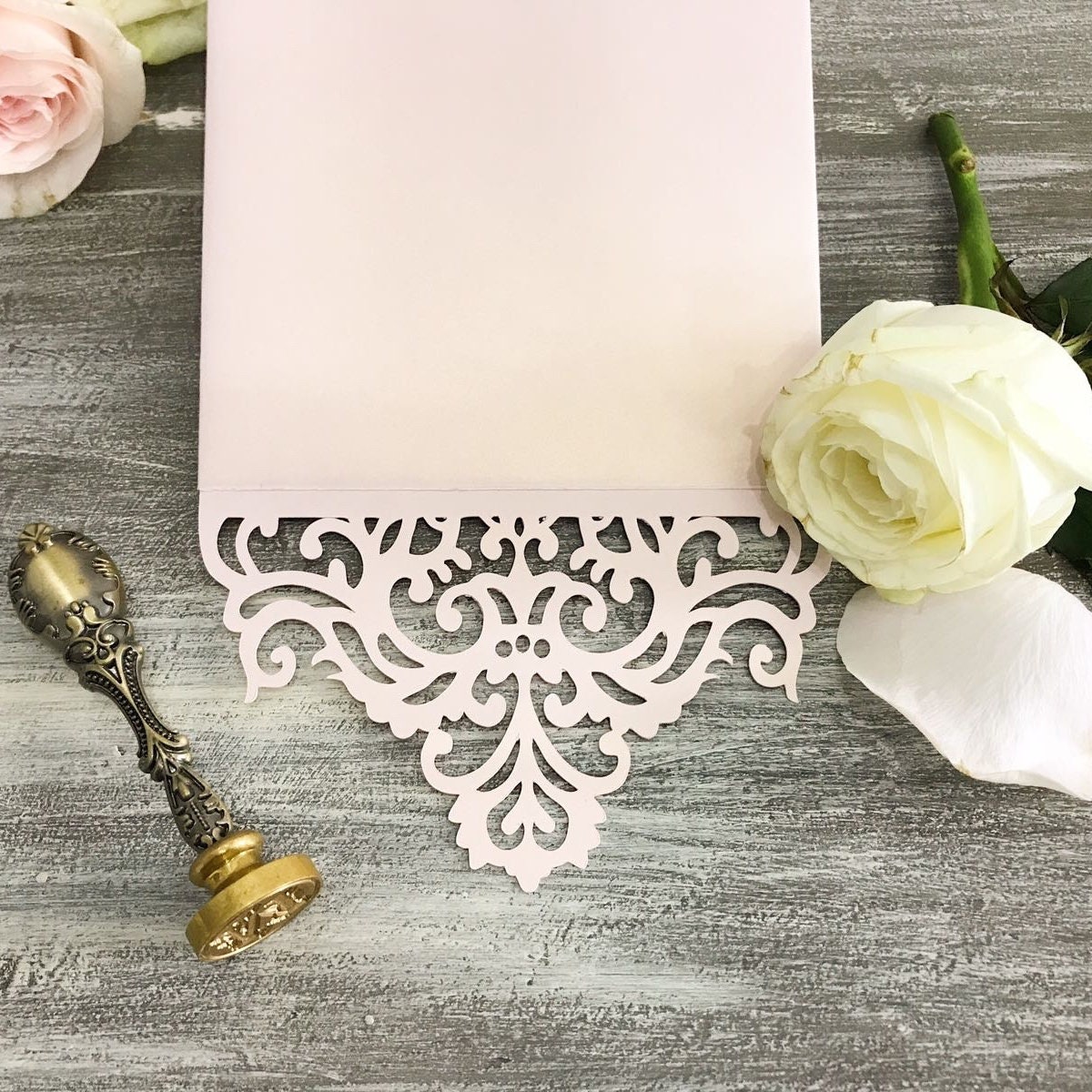 Luxury Cut Envelope Whith Seal Waxelegant Envelope - Etsy