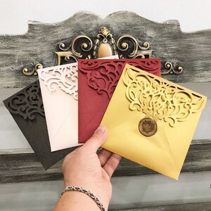 Luxury Cut Envelope Whith Seal Waxelegant Envelope - Etsy