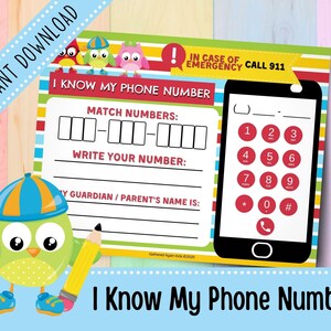 I Know My Phone Number Worksheet for Kids | Learn Your Phone Number ...